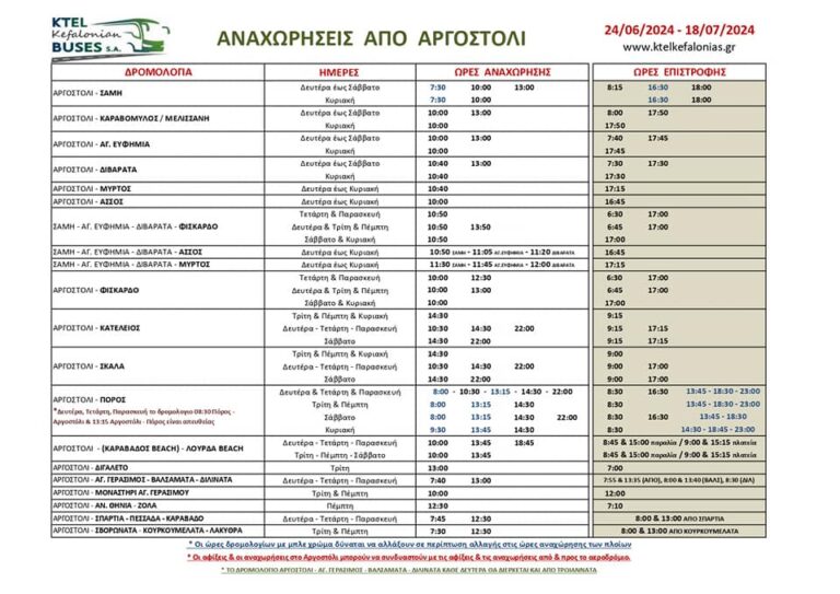 ΚΤΕΛ Κεφαλονιάς: Τα νέα τοπικά & υπεραστικά δρομολόγια - Kefalonia Life